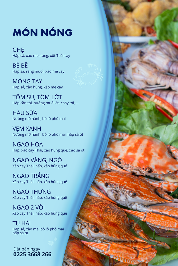 Thực đơn Buffet Hải Sản Hải Phòng tại Hp3 Seafood