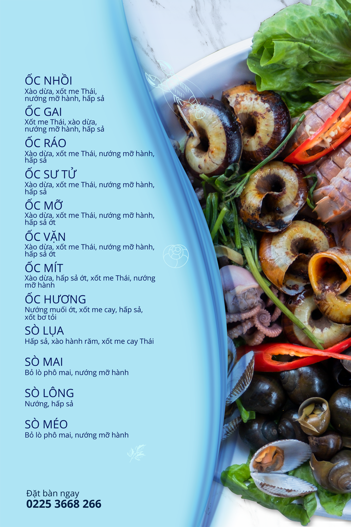 Thực đơn Buffet Hải Sản Hải Phòng tại Hp3 Seafood