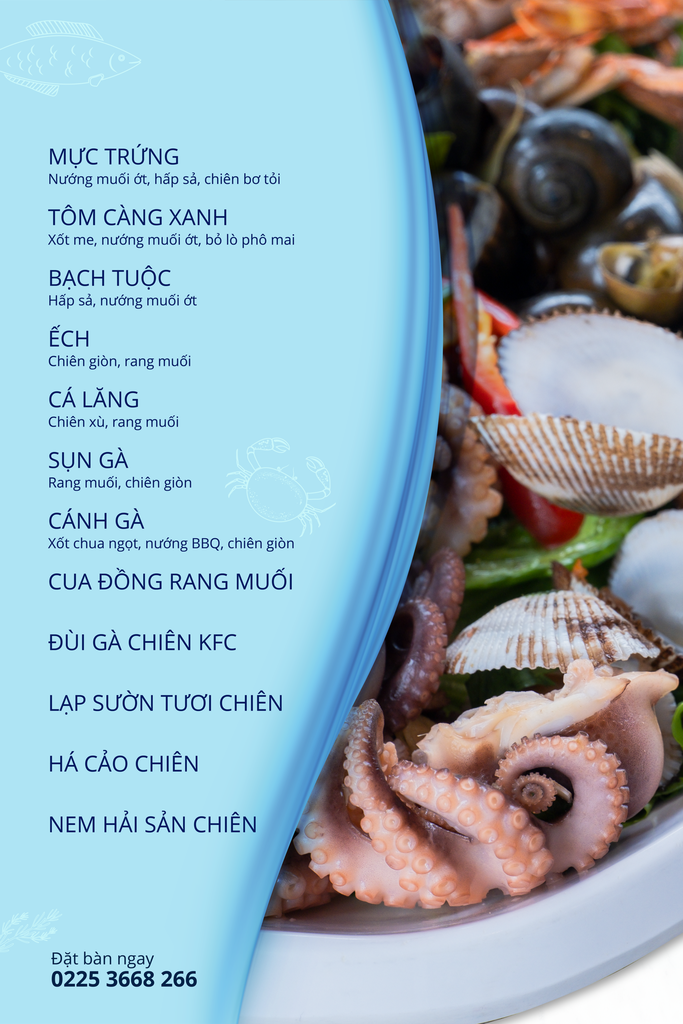 Thực đơn Buffet Hải Sản Hải Phòng tại Hp3 Seafood