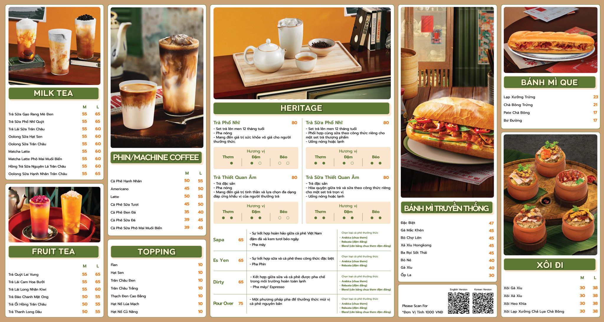 MENU OF CHUK HERITAGE XUÂN THỦY – Chuk Tea & Coffee
