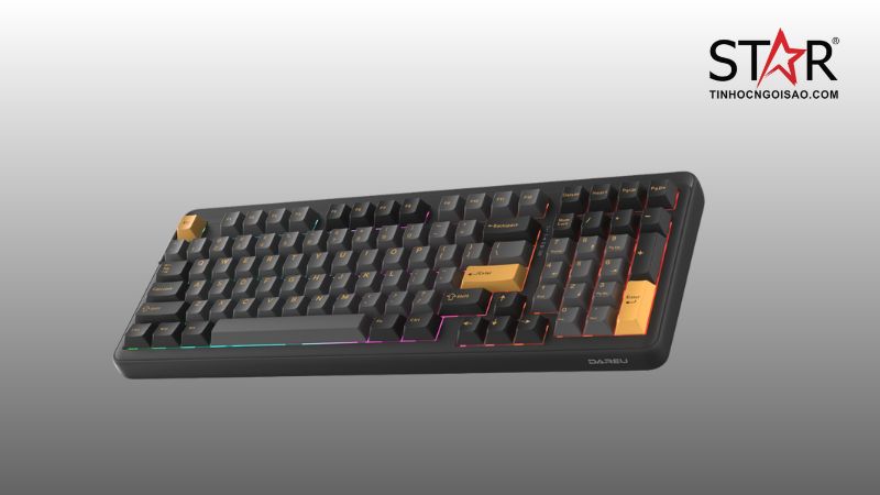 Bàn phím cơ không dây Dare-U EK98 Pro Black Golden chính hãng ...