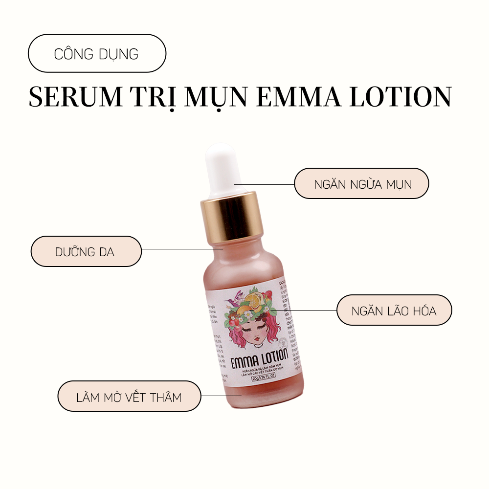 Serum Trị Mụn EMMA LOTION Hỗ Trợ Mờ Thâm, Thiên Nhiên – Nét Hoa