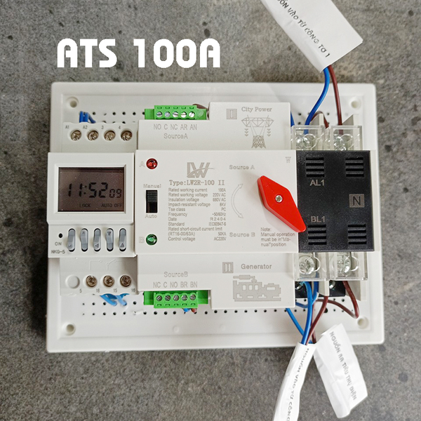 Ats 100a 1 pha chuyển nguồn tự động giữa 2 công tơ chuyển đổi 2 nguồn ...