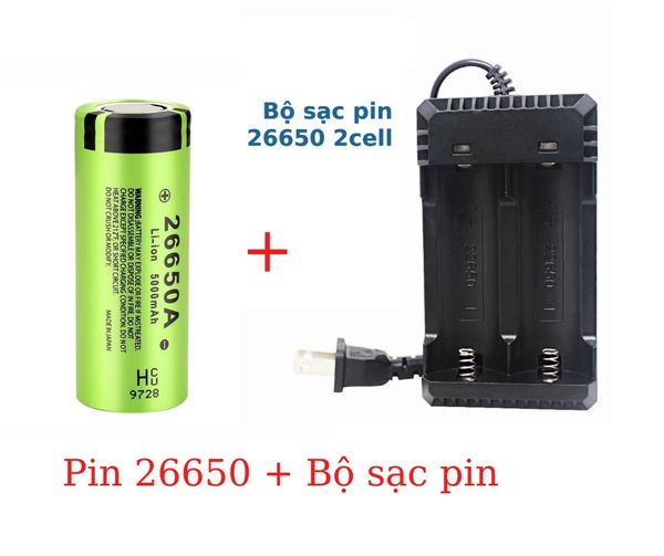Bộ sạc pin đa năng 26650 18650 2 cell - 2 khay độc lập