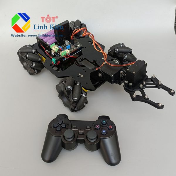 Arm Mecamum 2DoF PS2/Bluetooth Arduino - Bộ xe mecanum cánh tay 2 bậc