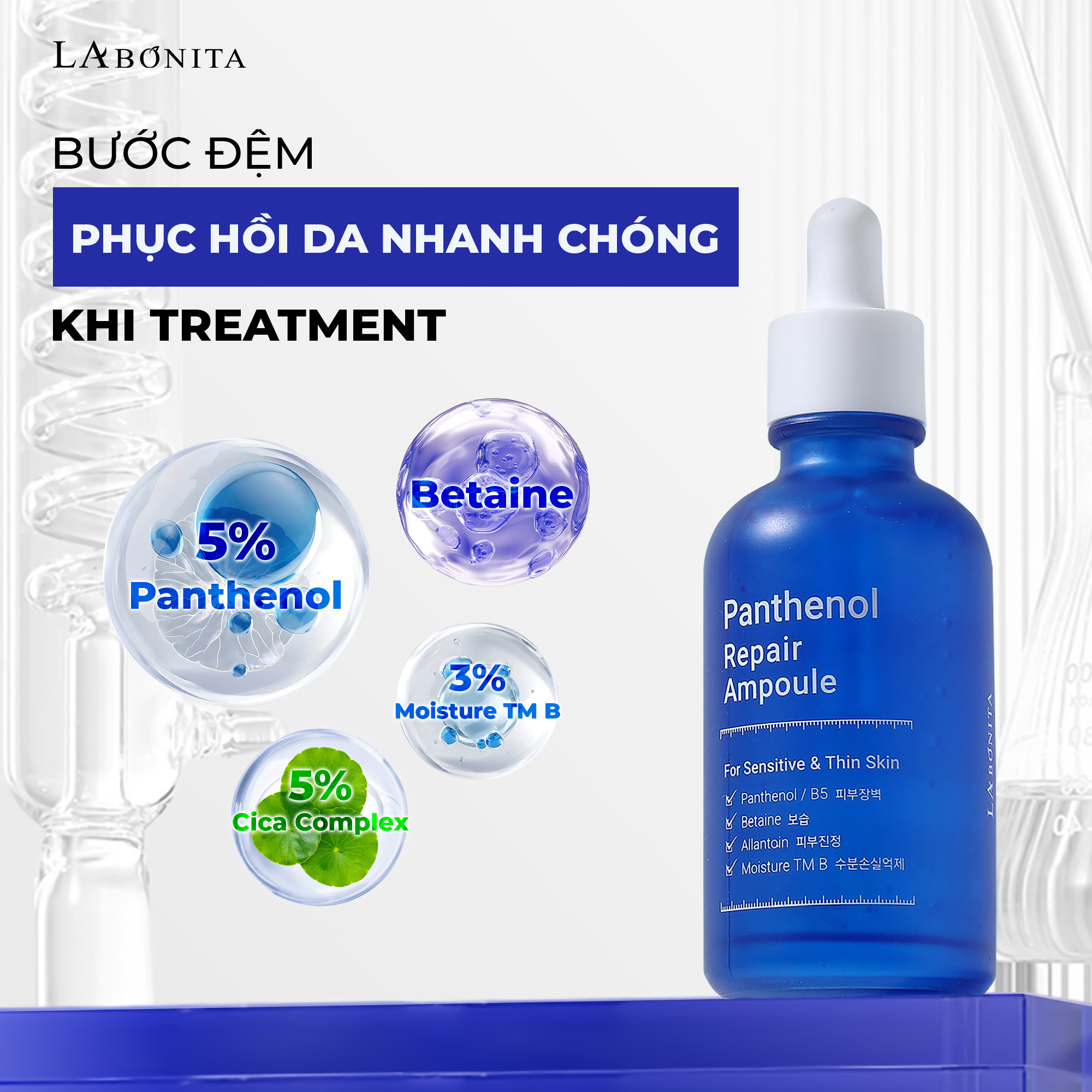 GIẢI PHÁP PHỤC HỒI DA TREATMENT từ VITAL PANTHENOL REPAIR AMPOULE LA ...