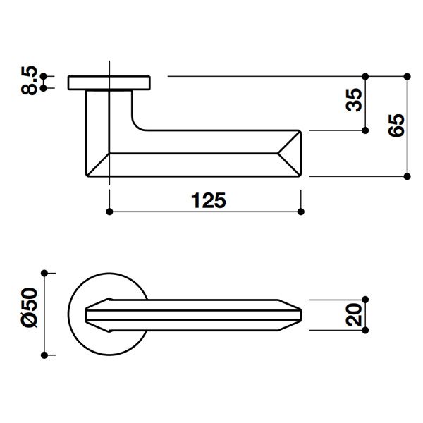 Tay nắm gạt Kawajun H3 Hafele 901.78.282