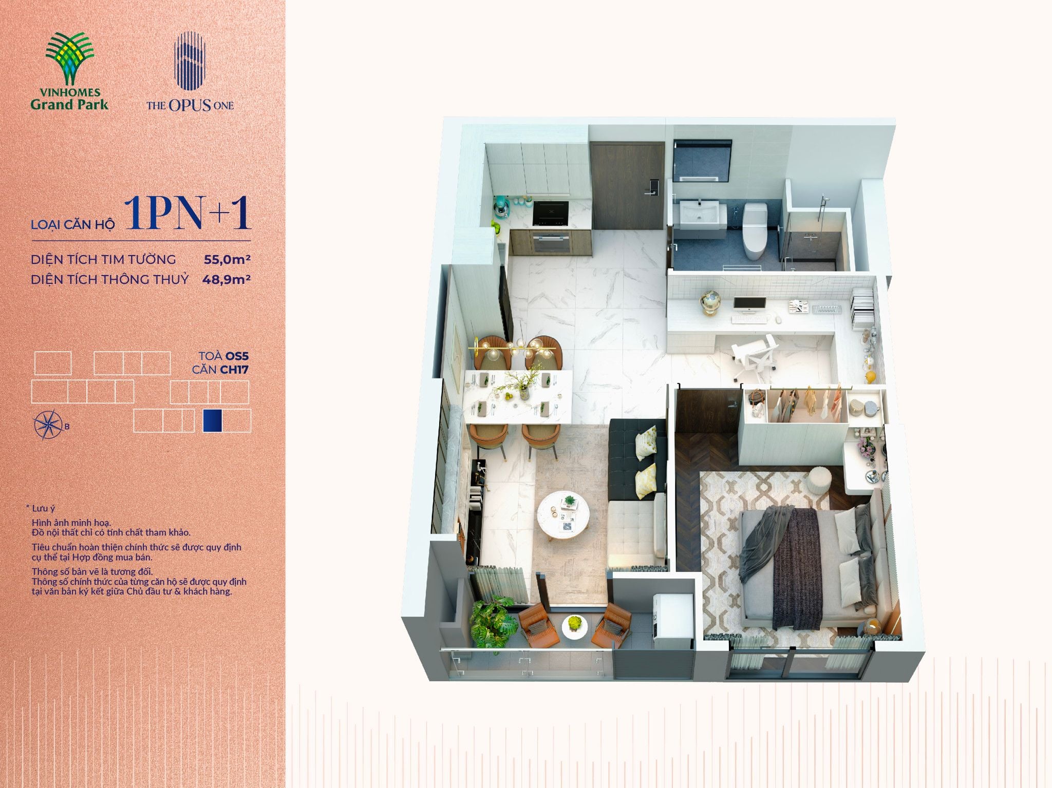 Layout Bóc Mái Căn Hộ The Opus One - Chi Tiết Từng Loại Phòng – pmlreal.com