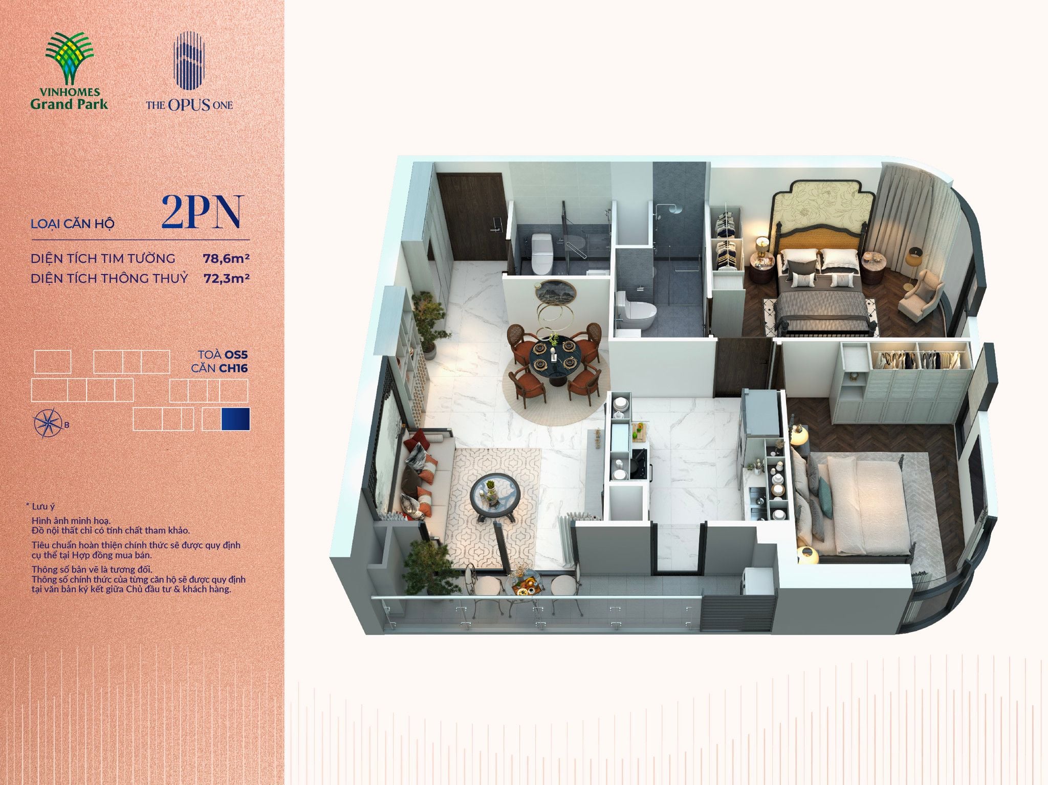 Layout Bóc Mái Căn Hộ The Opus One - Chi Tiết Từng Loại Phòng – pmlreal.com