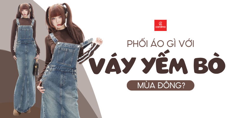 Váy yếm bò mặc với áo gì mùa đông để xinh lung linh xuống phố?