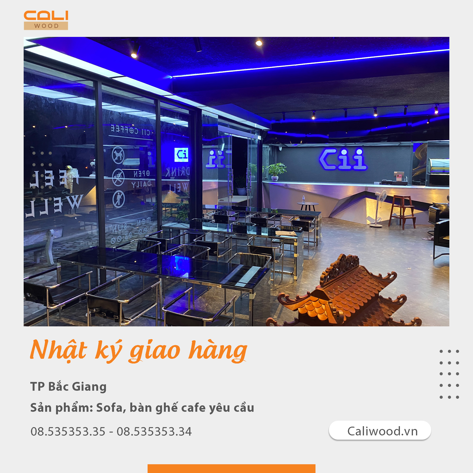 Công trình quán Cii Coffee Bắc Giang – Caliwood