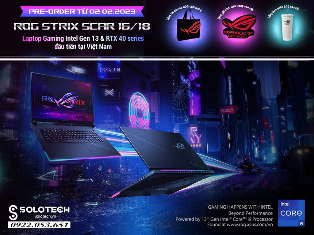 Siêu phẩm ROG Strix SCAR 18 đã có mặt tại Solotech.– Vinh Hiển Lộc Tài Computer