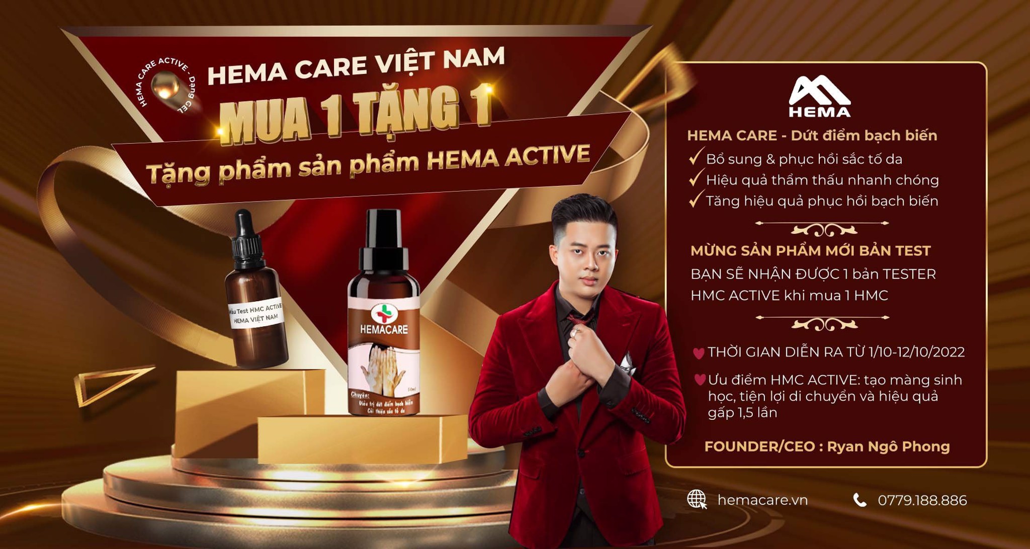 MỪNG SẢN PHẨM MỚI BẢN TESTER - MUA 1 HEMA CARE tặng 1 TESTER HMC ACTIV ...