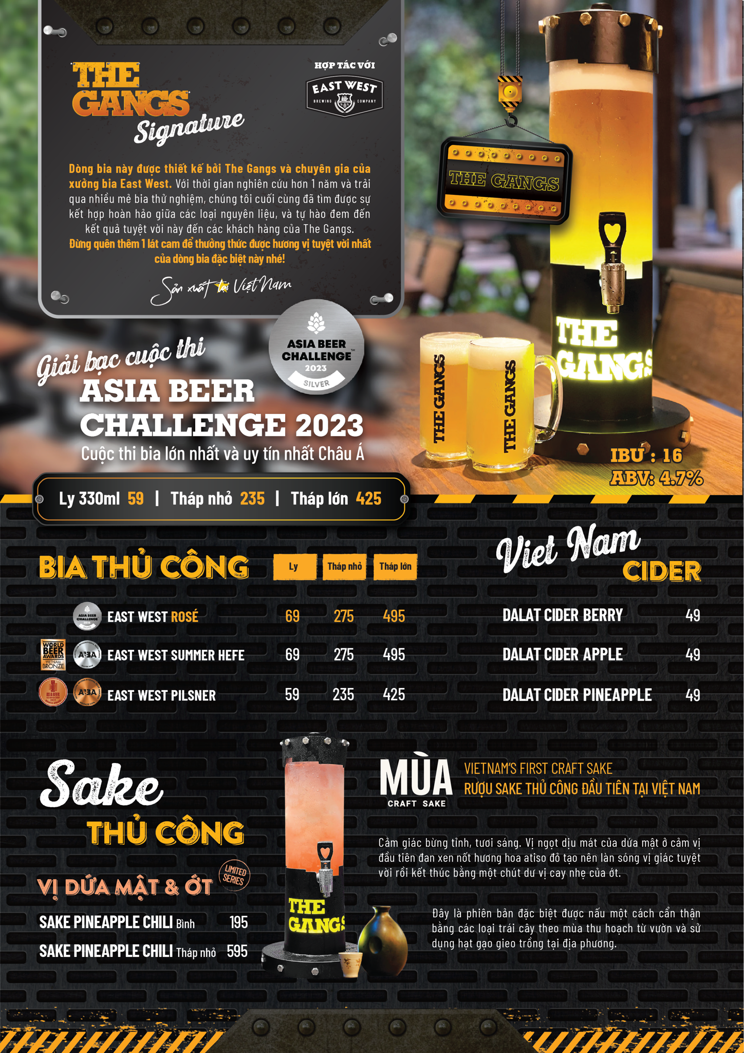 Menu - The Gangs Airport