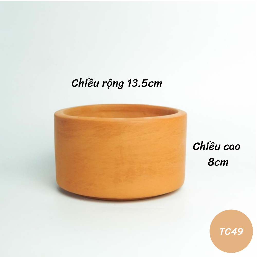 Chậu trồng cây đất nung hình trụ tối giản hàng thủ công mỹ nghệ Việt N ...