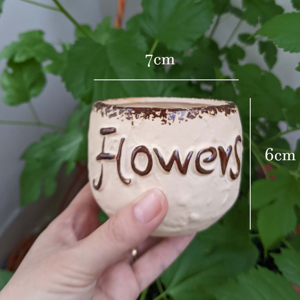 Chậu gốm đất nung trồng cây kiểu dáng mini hoa văn xinh xắn – NGƯỜI LÀM ...