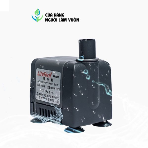 Máy bơm hồ cá dạng chìm LIFETECH model AP1000 6.5w- 400l/h - dùng cho – NGƯỜI LÀM VƯỜN