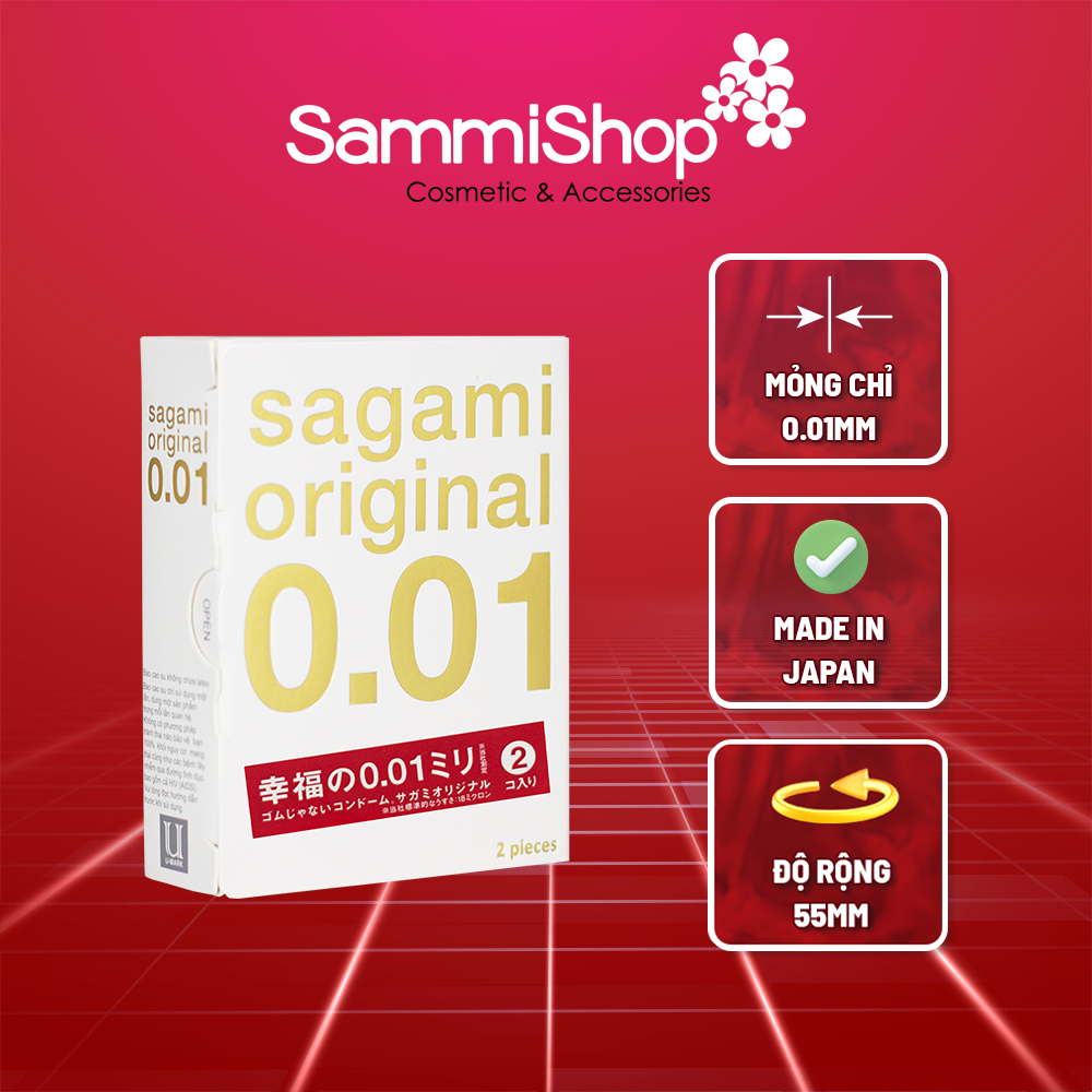 Sagami Bao cao su Original 0.01 (Hộp 2)Sagami Bao cao su Original 0.01 (Hộp 2) – SammiShop