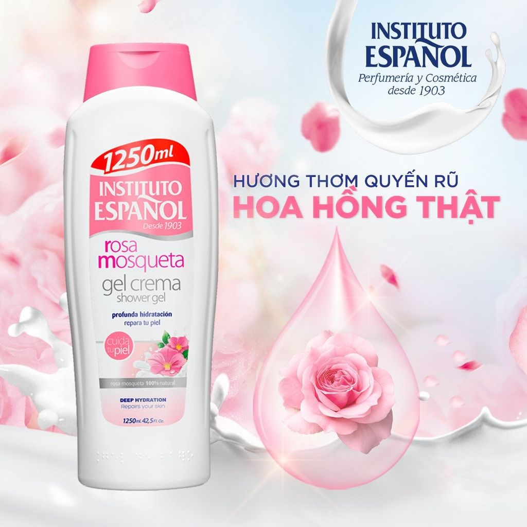 Instituto Español Gel tắm Rosa Mosqueta Gel Crema 1250mlInstituto Español Gel tắm Rosa Mosqueta ...