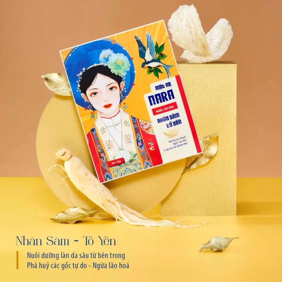 Nara Mặt nạ lụa nhâm sâm, tổ yến 20gNara Mặt nạ lụa nhâm sâm, tổ yến ...