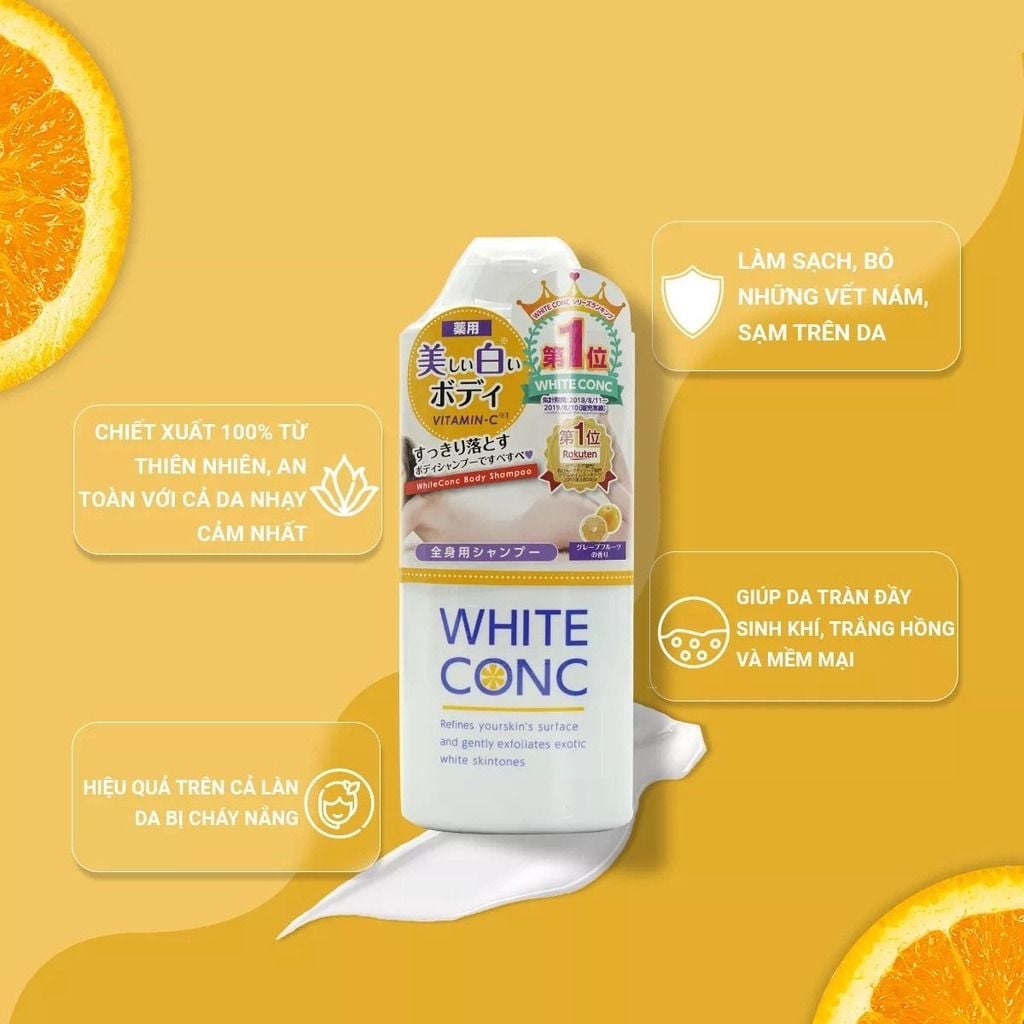 White conc Sữa tắm trắng da Body Shampoo Vitamin CWhite conc Sữa tắm ...