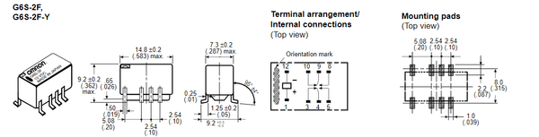 Relay G6S-2 5VDC chính hãng Omron