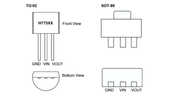 IC nguồn HT7533 7533-1 SOT-89 chính hãng Holtek