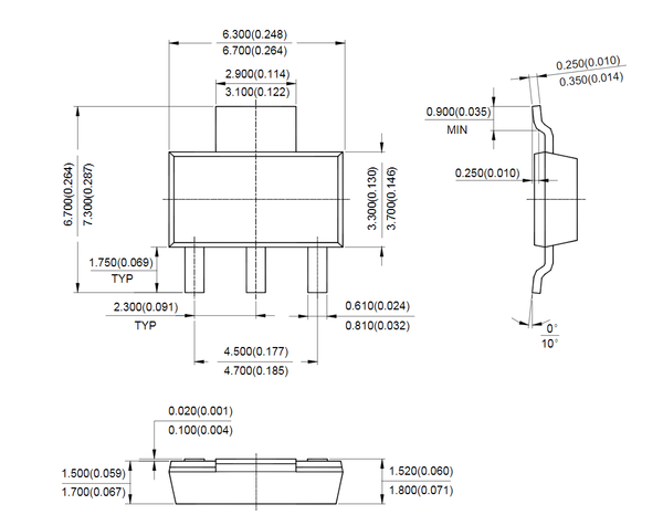 IC nguồn AZ1117CH-3.3 GH16D SOT-223 chính hãng Diodes