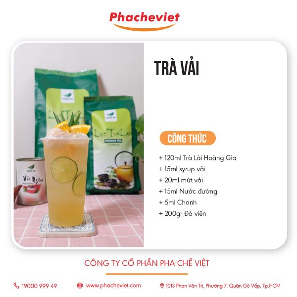 Công thức pha chế Trà Vải