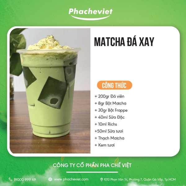 Công thức pha chế Matcha Đá Xay