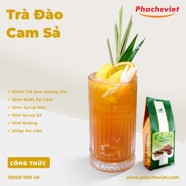 Công thức pha chế Trà Đào Cam Sả ngon cho quán