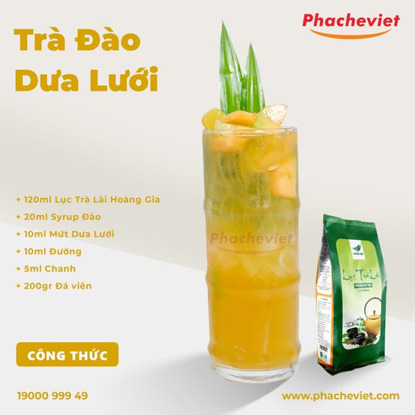 Công thức pha chế Trà Đào Dưa Lưới