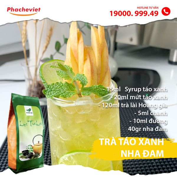 Công thức trà táo xanh nha đam và trà trái cây nhiệt đới từ trà lài Ho