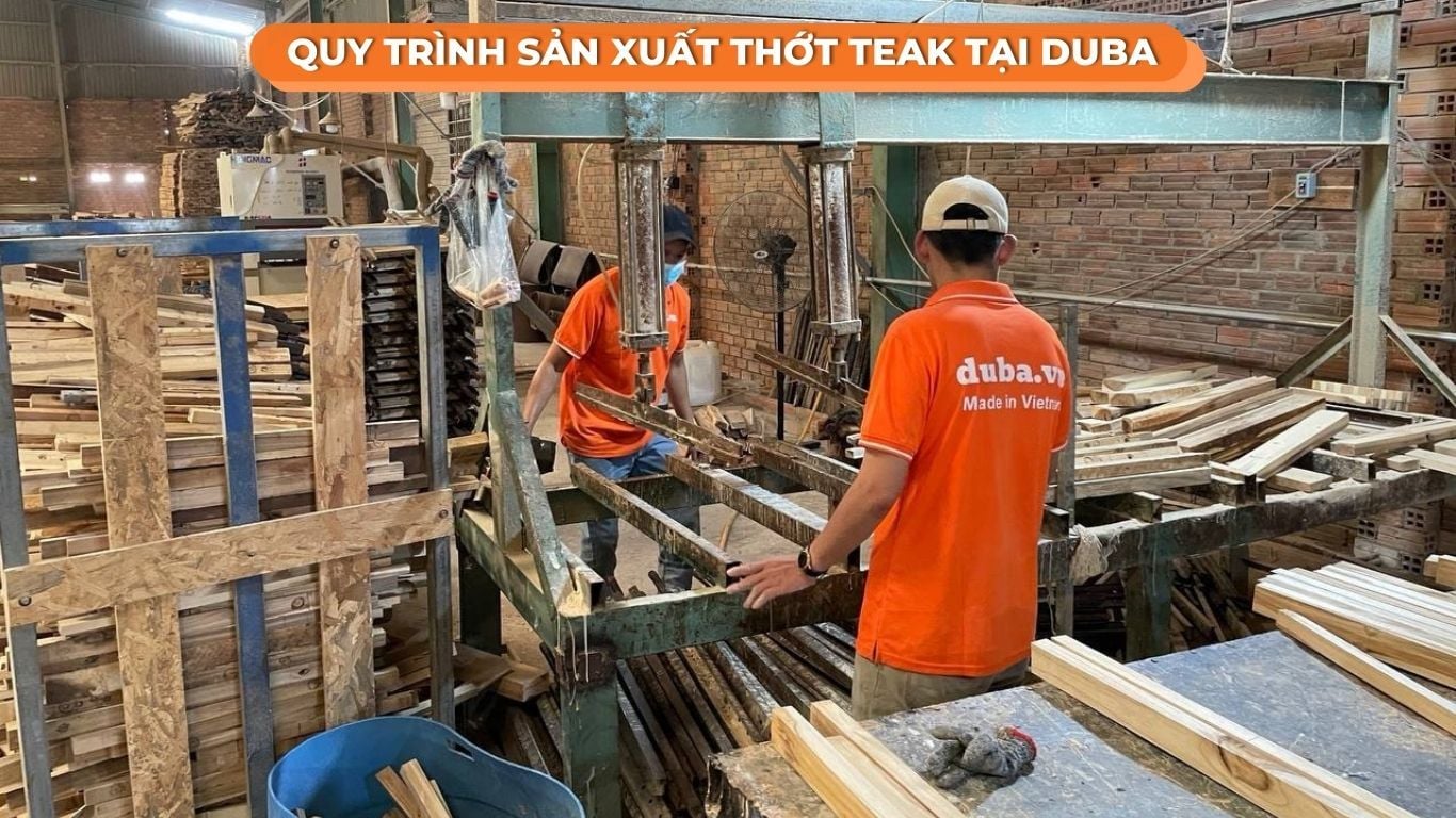 Thớt gỗ Teak có Tay cầm + 2 Chân đế sản xuất trực tiếp từ nhà máy DUBA