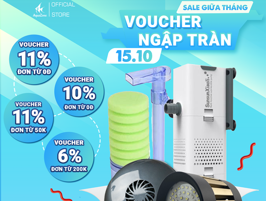 SALE GIỮA THÁNG - VOUCHER NGẬP TRÀN - AquaZone - Siêu thị cá cảnh