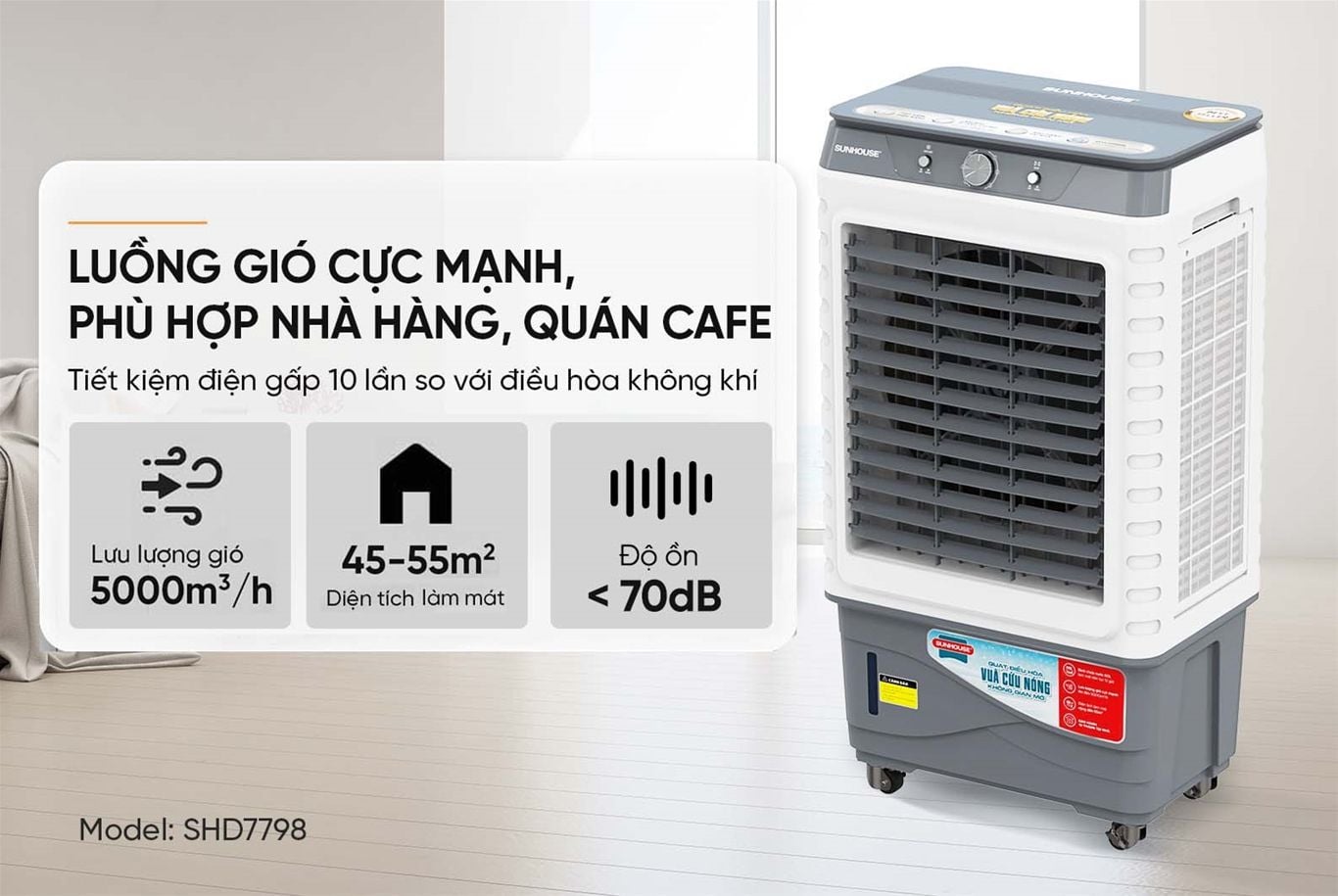 Quạt điều hòa Sunhouse SHD7789 190W