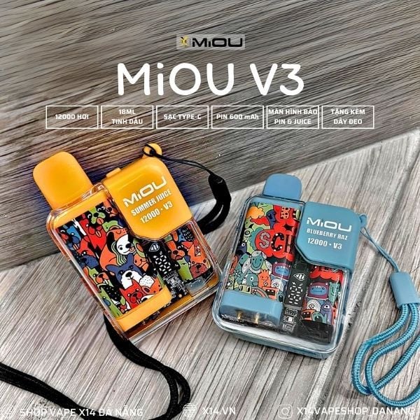 MiOU V3 - DISPOSABLE POD 12000 HƠI VỚI RẤT NHIỀU HƯƠNG VỊ TẠI X14 X14 ...