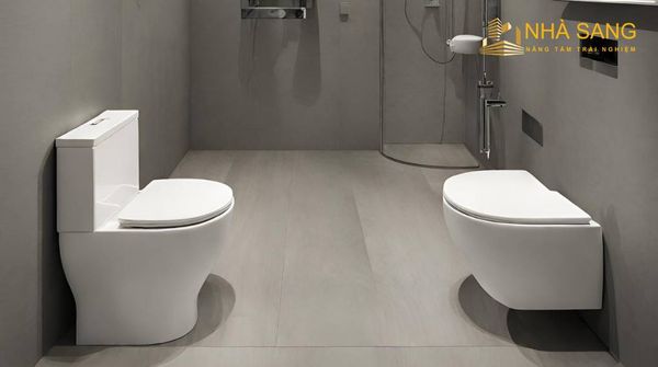 So sánh bồn cầu đặt sàn và bồn cầu âm tường