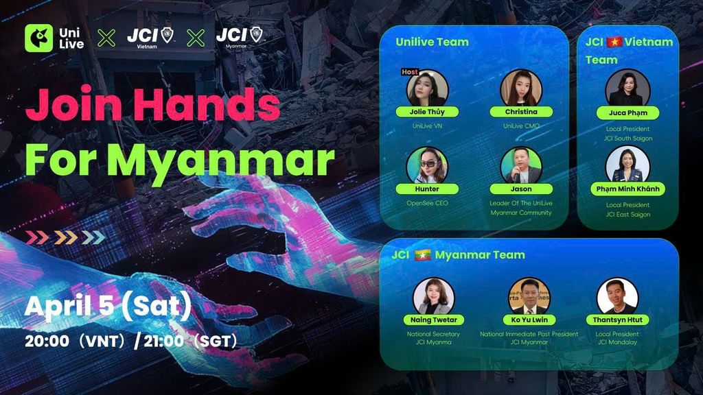 [Buổi livestream JCI Vietnam x JCI Myanmar x UniLive] Chung tay vì Mya – JCISouthSaigon