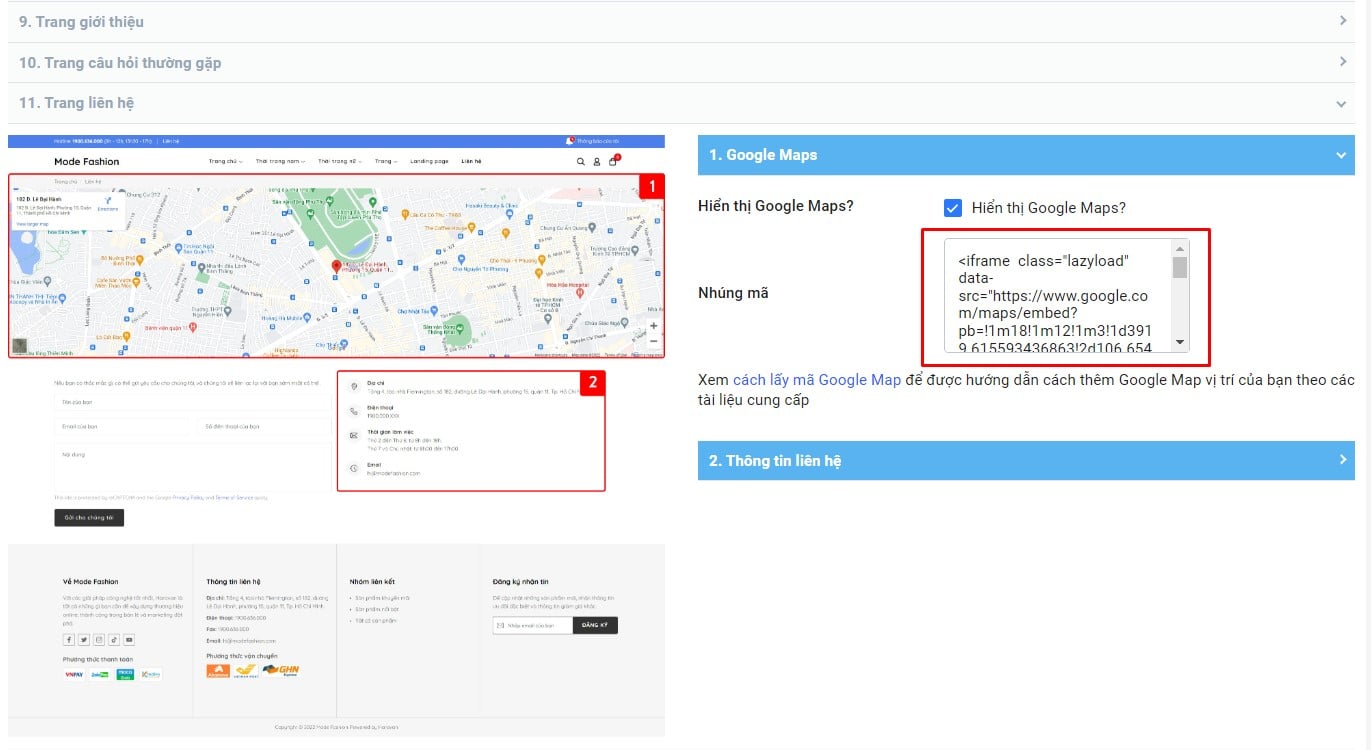Cách lấy mã hiển thị google map – Mode Fashion