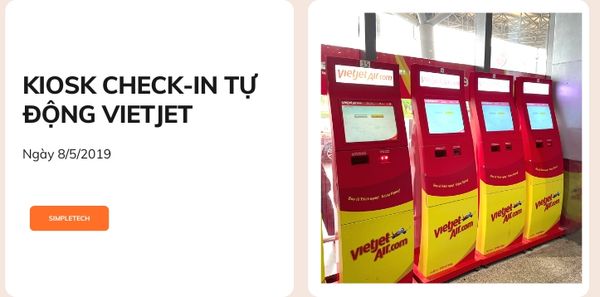 VietjetAir Triển Khai Hệ Thống “kiosk check-in” Tự Động - SimpletTech