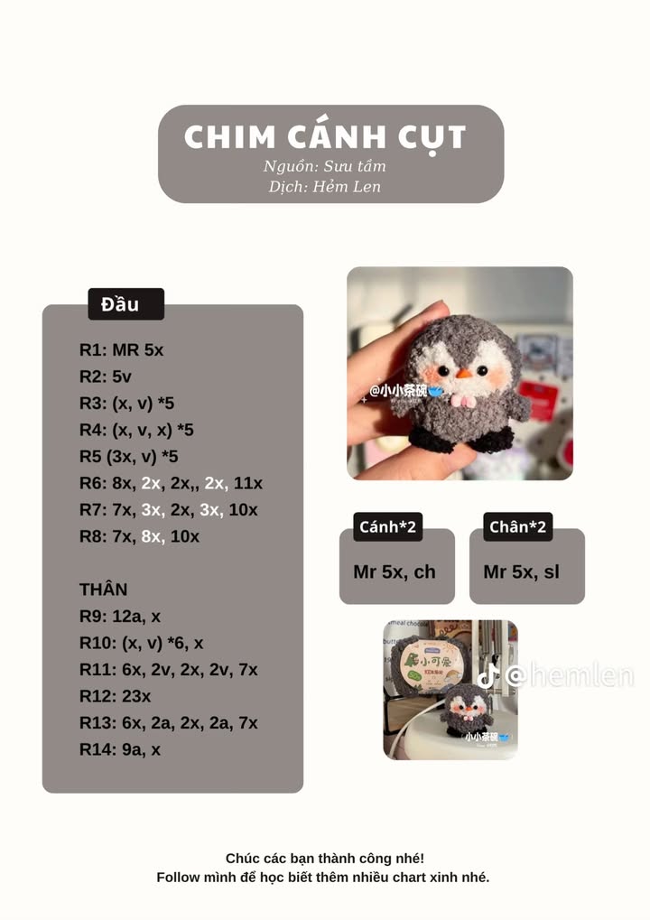 Hướng Dẫn Đan Móc Con Chim Cánh Cụt Dễ Thương / 2025-04-08 01:12 ...