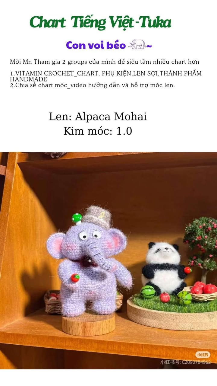 Khám Phá Chart Đan Móc Len Dễ Thương: Chú Voi và Gấu Panda / 2025-05-0 ...