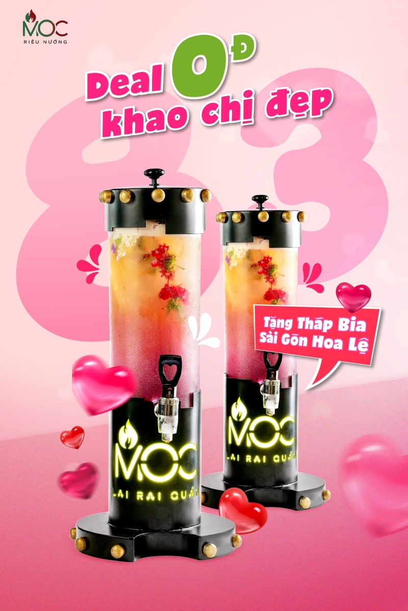 Deal siêu hot, bia đồng giá 19k tại Mộc – Mộc Riêu Nướng - Mộc Lai Rai Quán