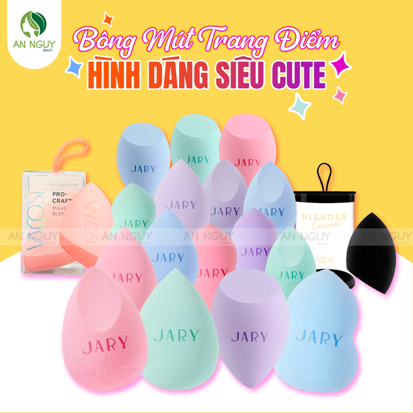 BÔNG MÚT TRANG ĐIỂM HÌNH DÁNG SIÊU CUTE – annguy.beauty