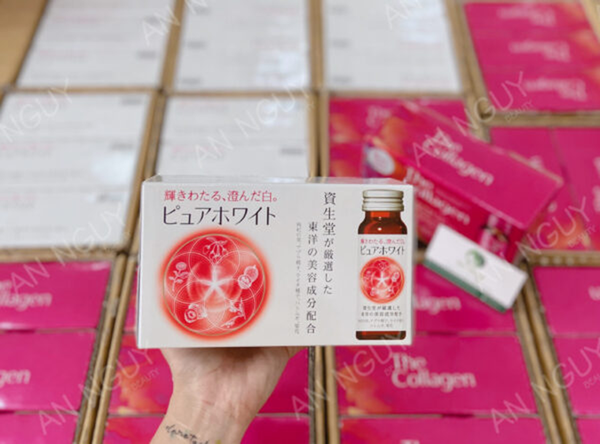 Nước Uống Trắng Da Shiseido Pure White (Hộp 10 ống)Nước uống trắng da ...