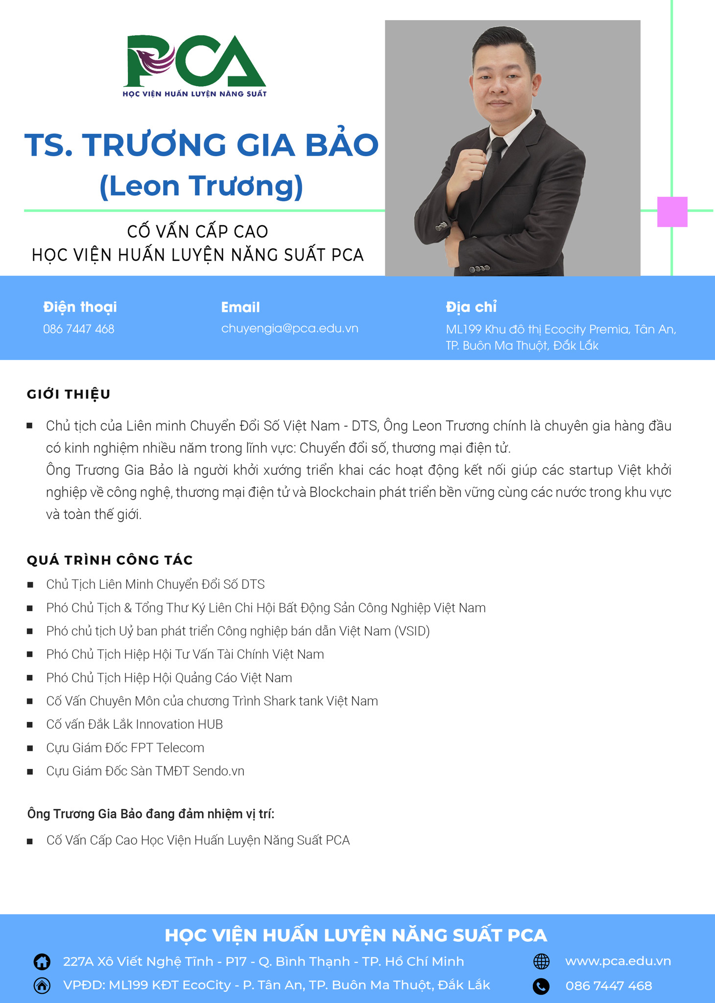 Trương Gia Bảo – HỌC VIỆN HUẤN LUYỆN NĂNG SUẤT PCA