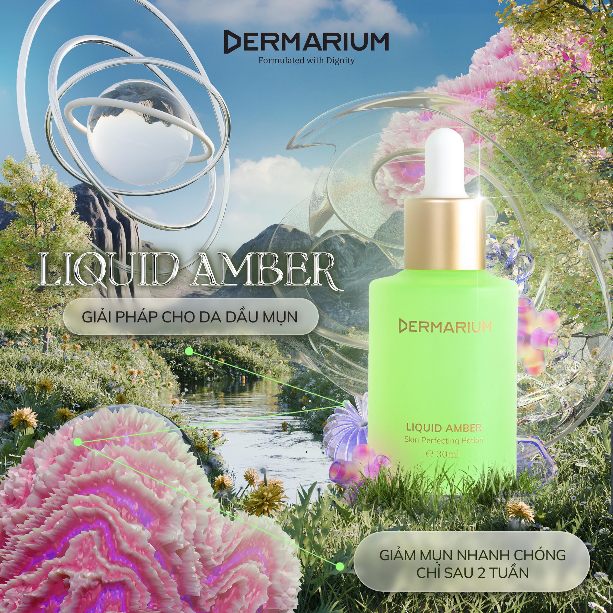 Giải cứu cấp tốc mụn đỏ, nấm men với Liquid Amber – Dermarium