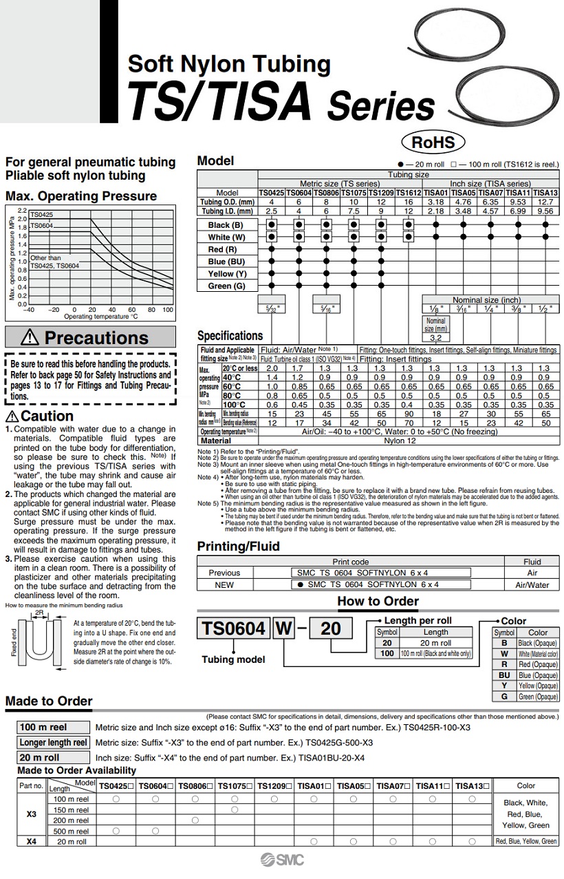 Tubing TS0604B-100 SMC, Air tube TS0604B-100 SMC – smcpneumatics viet nam