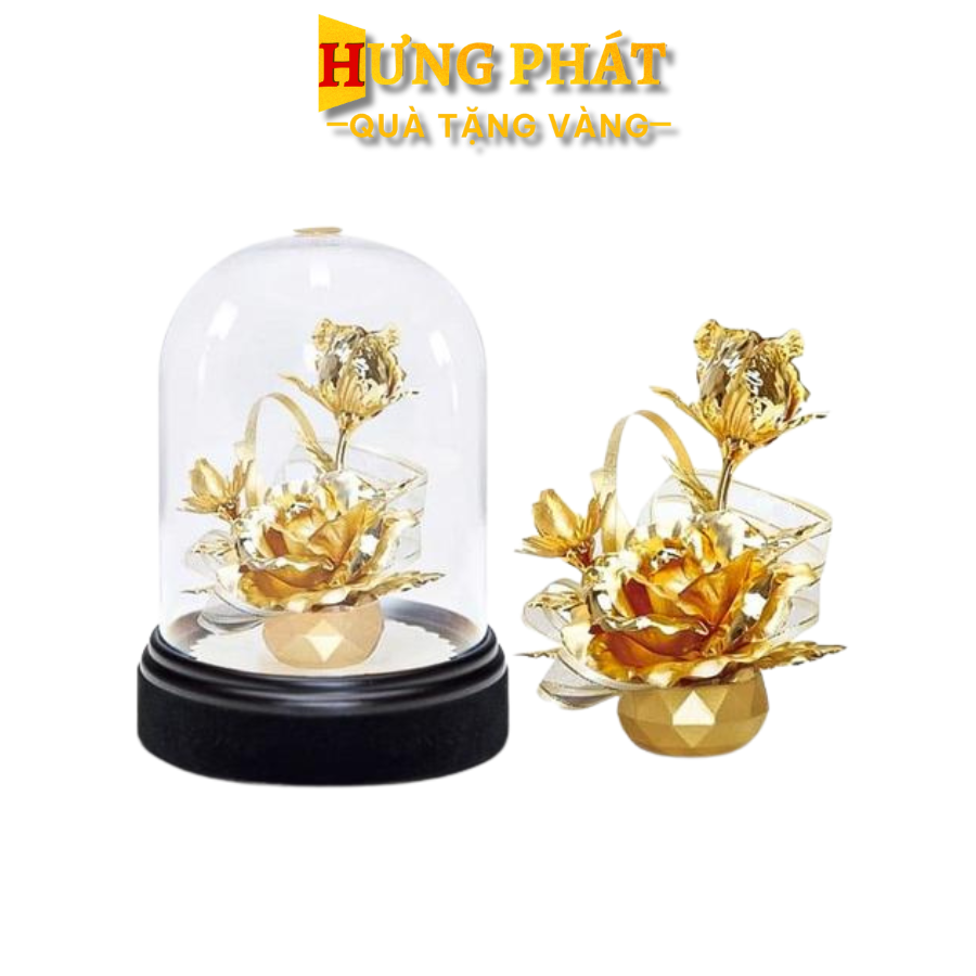Ý nghĩa phong thủy Tượng Hoa Hồng Dát Vàng 24K - QUÀ TẶNG VÀNG HƯNG PHÁT